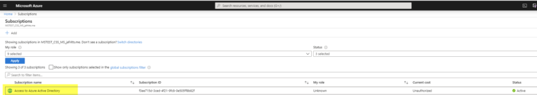 What is the “Access to Azure Active Directory” subscription for? | AAD ...