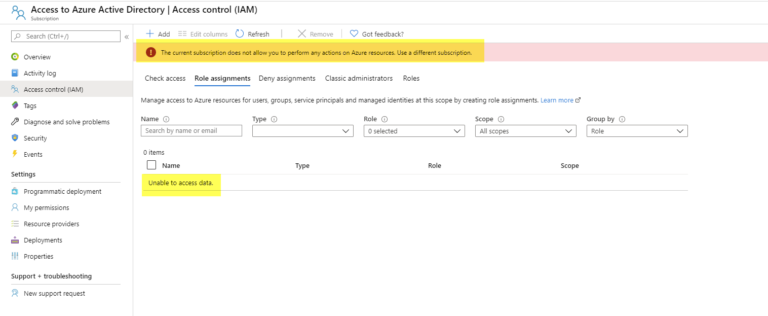 What is the “Access to Azure Active Directory” subscription for? | AAD ...